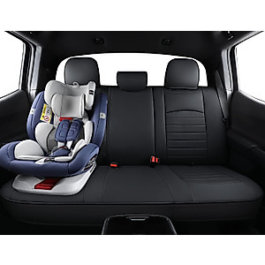 LUCKYMAN Club S08-QE Tacoma Seat Covers, Fit for 2005-2023 Tacoma Crew Cab SR SR5 TRD Sport TRD Off-Road PreRunner with Water Proof Faux Leather(Full Set, Black&Red)