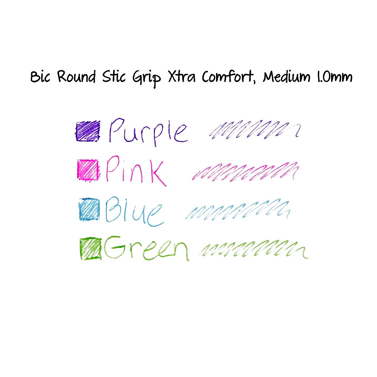 BIC Round Stic Grip Xtra Comfort Fashion Ballpoint Pens, Assorted Fashion Colors, Pack of 8