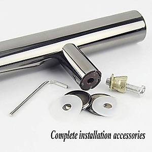Klauer Barn Door Handle Stainless Steel Round Pipe Door Handle/Tempered Glass Door Push-Pull Handle/Sliding Barn Door Handle for Office, Hotel, Home - 3 Lengths (Size : 600×400mm) (Size : 600x400mm)
