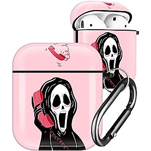 Ulirath Case for AirPod 2/1 Skull Funny Unique Design Unique Scary Cute for AirPods Air Pods 1st/2nd Design Skeleton Cover Cases Skin for Boys Girls Kids