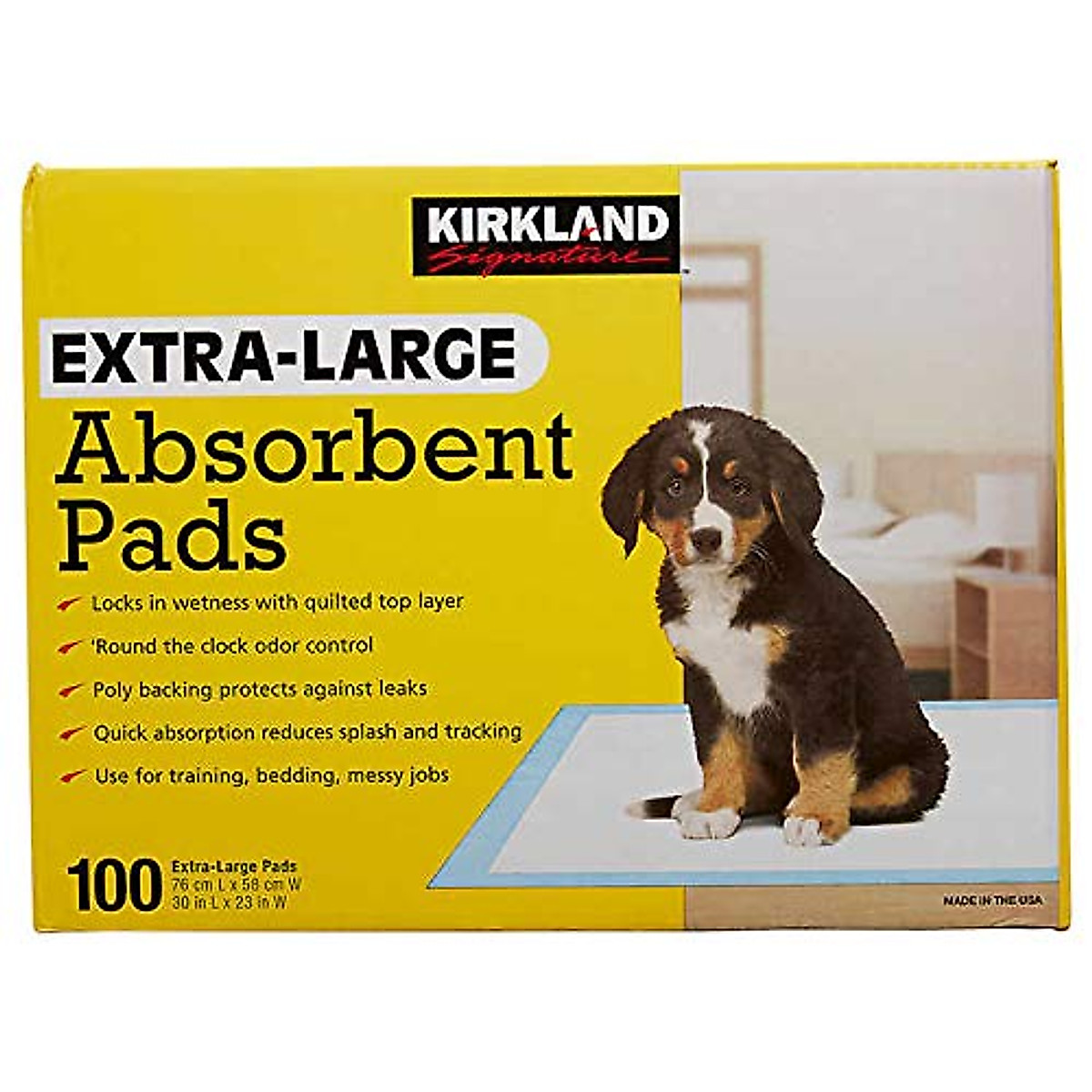 Kirkland Signature Extra-Large Leak-Proof/Absorbent Pet Dog Pee Pads - 100 Count
