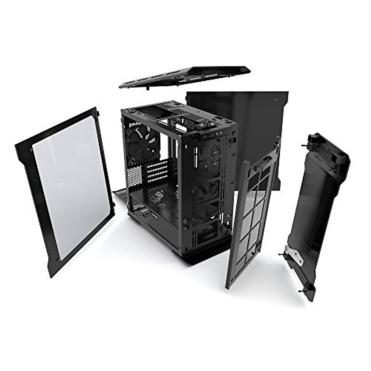 Phanteks (PH-ES314ETG_BK) EVOLV mATX Tempered Glass Edition Aluminum Exterior RGB LED Illumination Micro Tower Case, Satin Black
