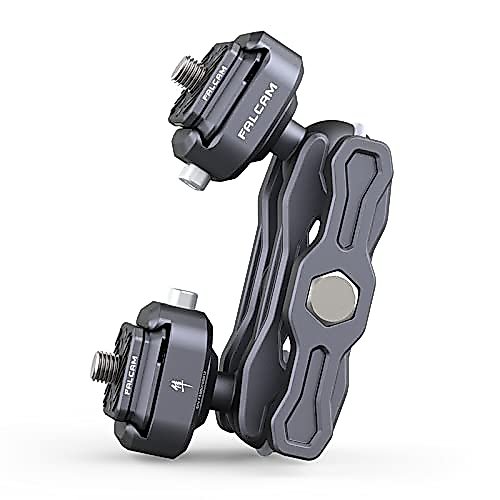 FALCAM F22 Dual Quick Release Articulating Magic Arm Kit, Camera Mounting Adapter w/ Double Ballheads, Aluminum Camera Accessory Kit for Filmmaker&Photographer, Fits for Sony Canon DSLR Monitor Webcam