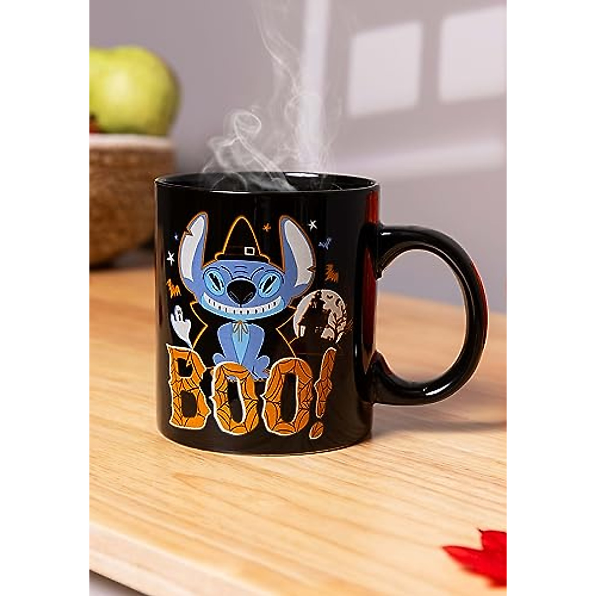 Silver Buffalo Lilo and Stitch Boo Halloween 20oz Ceramic Mug for Adults Standard