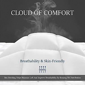 Full Size- 1 Piece 800 GSM Down Alternative 2 Inch Thick Upto 15" Deep Pocket Fluffy Mattress-Topper Protector for Extra Soft Comfortable Sleep for All Season- Full(54X75 Inche), Burgundy