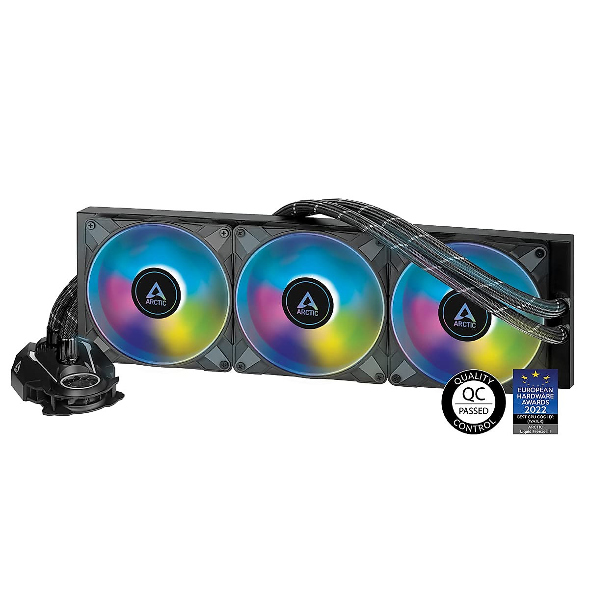 ARCTIC Liquid Freezer II 420 A-RGB - Multi-Compatible CPU AIO Water Cooler with A-RGB, efficient PWM-Controlled Pump, CPU Cooler, AIO Cooler, CPU Liquid Cooler - Black