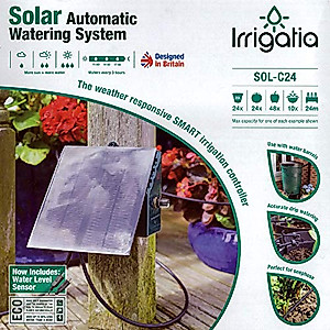 Bosmere L451 Irrigatia C24 Automatic Watering Irrigation System, Solar Powered Plant Waterer