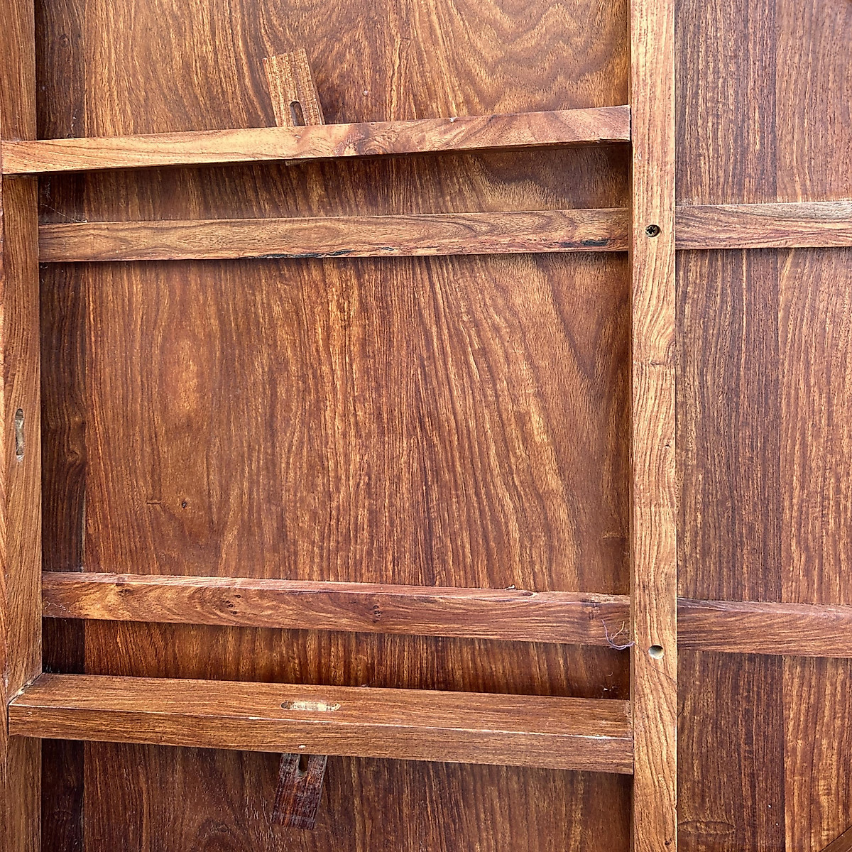 Chinese Brown Flower Carving Wood Round Pedestal Base Tea Table Acs7697