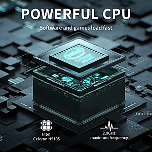 ZWYING [Win 11 &Office 2019] All Metal 15.6’’ FHD IPS Screen 12th Celeron N5105 (2.0-2.9Ghz) Laptop DDR4 16GB RAM 960G SSD Notebook 180°Opening and Closing Dual Band WiFi (Silver)