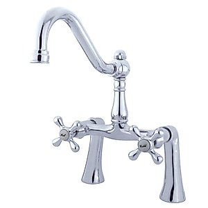 Kingston Brass Elements of Design ES3231AX Vintage Deck Mount Clawfoot Tub Filler, 8- 1/2', Polished Chrome