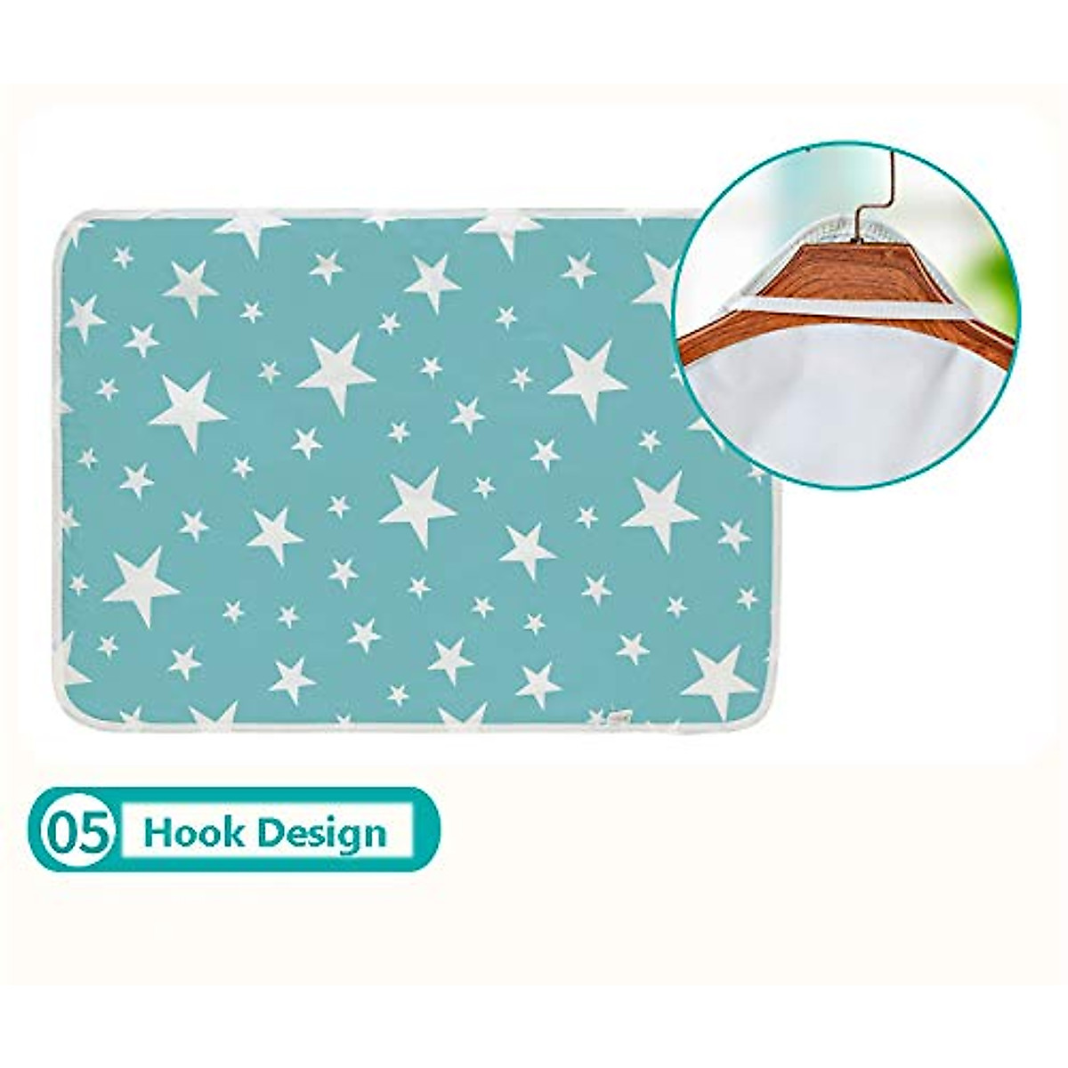 PEKITAS 2 Pack Waterproof Diaper Changing Pads Travel Friendly Super Soft Fabric Size 23 X 29.5 inches (Large,1-3 Year),Stars Series