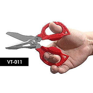 VAMPLIERS vSHEARS: 6.3" All Purpose Heavy-Duty Scissors. 4-in-1 Multipurpose Blade Combination Shears, Premium Japanese Stainless Steel Body. Cuts Carpet, Leather, Rope, Copper Wire and more.…
