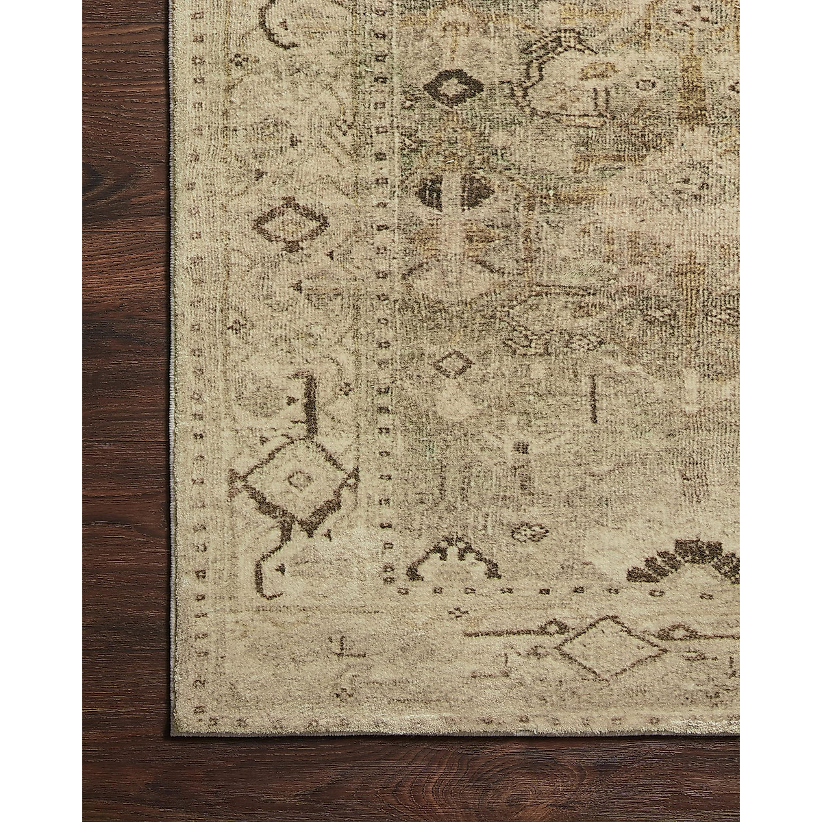 Loloi II Margot Collection MAT-04 Antique / Sage 5'-0" x 7'-6", .38" Thick, Area Rug, feat.CloudPile, Soft, Durable, Printed, Medallion, Low Pile, Non-Shedding, Easy Clean, Living Room Rug