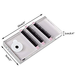 G2PLUS Glass False Lash Holder, 4'' x 2'' x 0.4''Lash Pallet for Lash Extensions, 2-in-1 Crystal False Lashes Adhesive Glue Pallet Holder for Eyelash Extensions