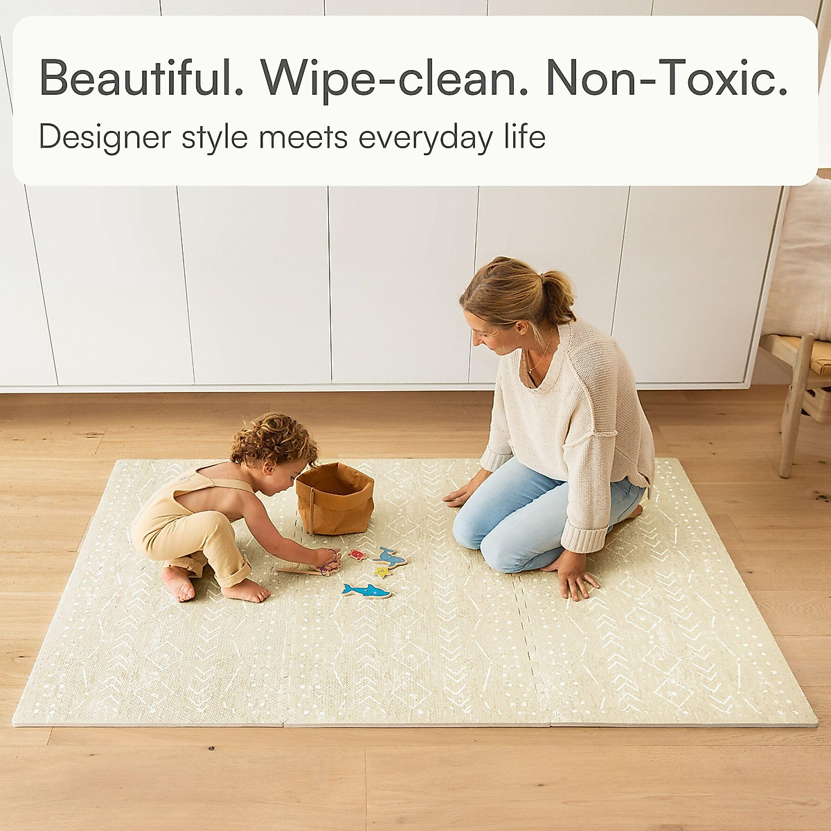 Lillefolk Premium Foam Play Mat for Baby - Large 72”x48” Non-Toxic, Soft Thick Activity Playmat for Girl or Boy; Interlocking Puzzle Tiles, Floor Mats for Infants Tummy Time, Crawling