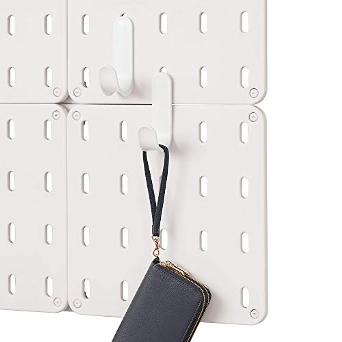 iDesign Cade BPA-Free Plastic Modular Hanging Pegboard Organizer Single Storage Hooks, 4.88" x 2.67" x 1.25", Matte White