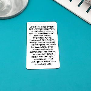 Correctional Officer Prayer Gifts Engraved Wallet Insert Card for Correctional Officer Christian Gifts Religious Jewelry Thanksgiving Gifts Valentines Christmas Birthday Gifts for Correctional Officer