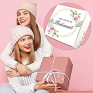 Moretoes 10pcs Bridesmaid Proposal Boxes with Ribbon, 2 Maid of Honor Boxes and 8 Will You Be My Bridesmaid Boxes for Bridesmaid Gifts