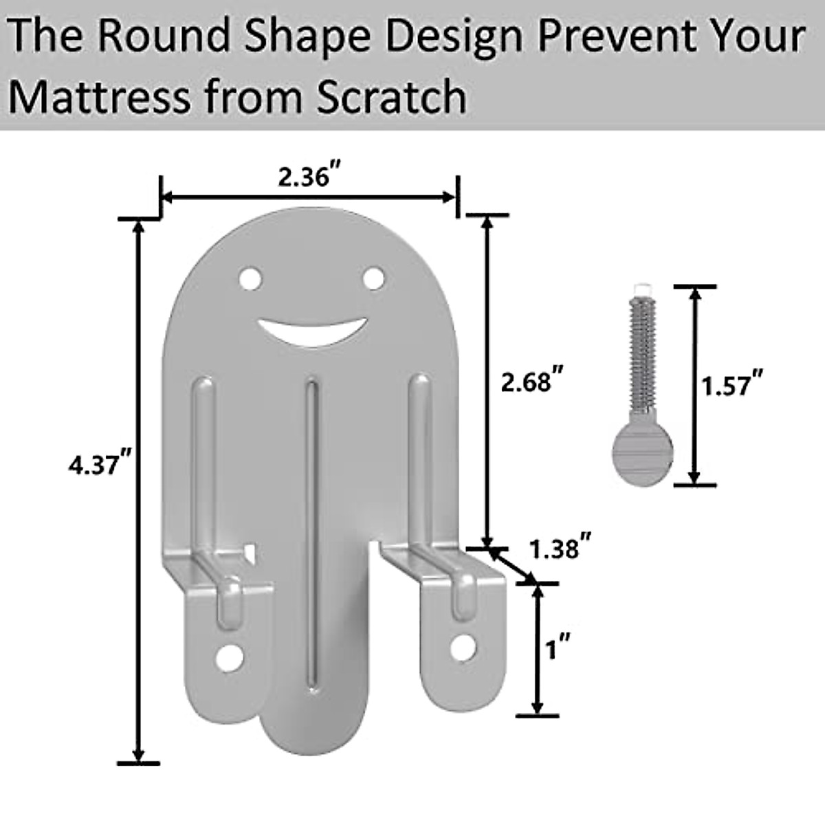 Upcanso Metal Mattress Non Slip Gaskets Gripper, Easy to Install Silver Bed Replacement Baffle Parts to Stop Mattress and Topper from Sliding and Slipping, Pack of 6