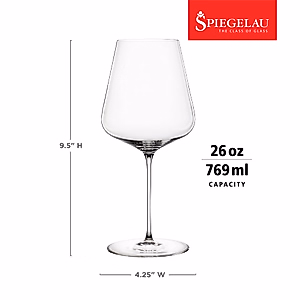 Spiegelau Definition Bordeaux Glass, European Made Long Stem Red Wine Glasses for Wedding, Anniversary, Birthday Party, Dinner, Glassware, Home Bar Cart Accessories, 26 oz, Set of 2