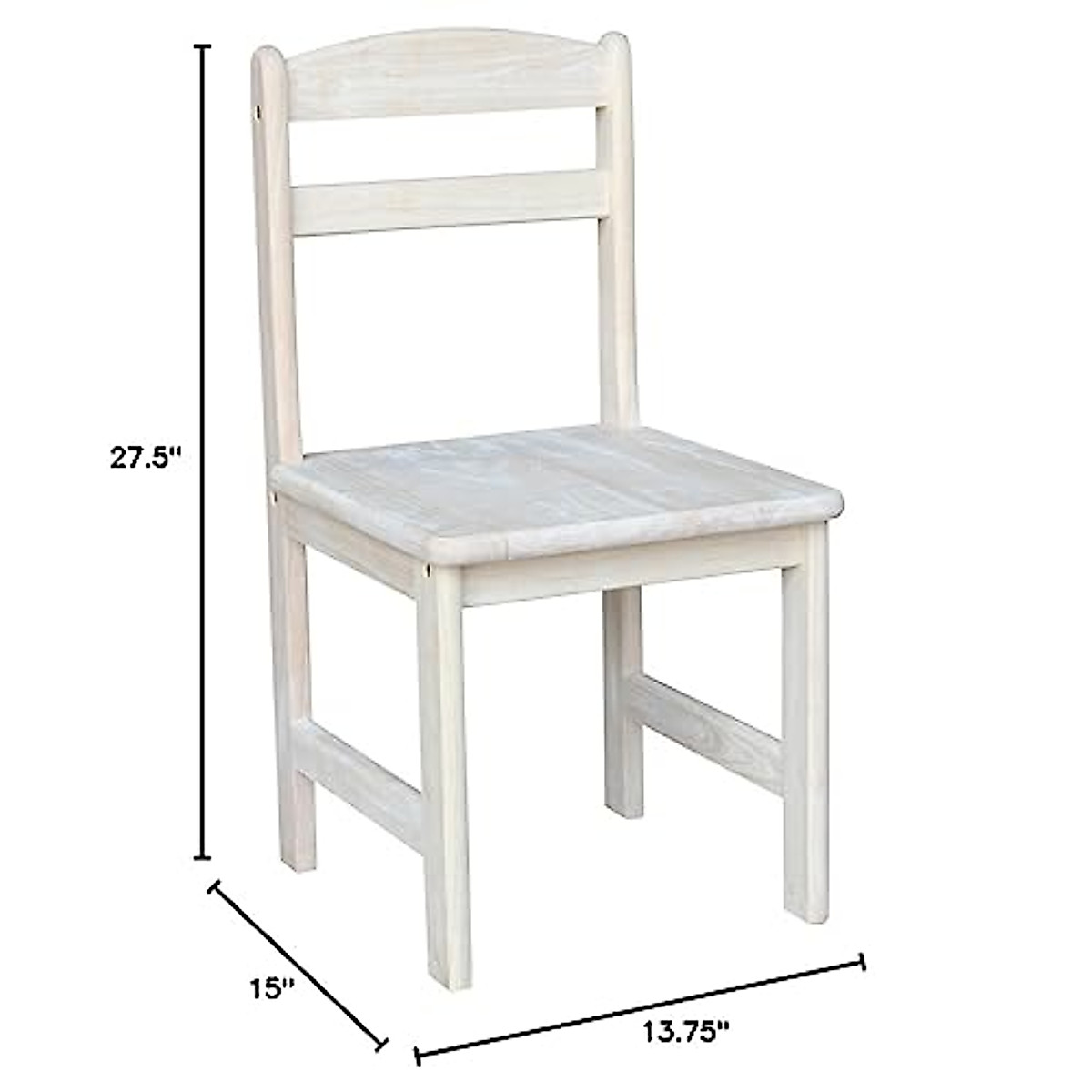 International Concepts Juvenile Chair, 13.75" W x 15" D x 27.5" H, Unfinished