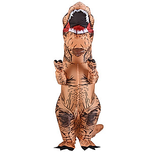Lulu Home Halloween Dinosaur Costume, Inflatable T-Rex Dinosaur Costume for Adults, Brown (7.5FT)