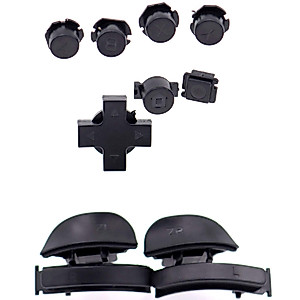Deal4GO Button set with A B X Y, D-Pad, Home, Capture L R ZR ZL Triggers Replacement for Nintendo Switch Lite Plastic (Black)