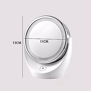 KXA Bathroom Mirror Vanity Mirror Glowing Creativity Double-Sided 360 deg; 5X Magnification Rotating Desktop Mirror Magnification Princess Mirror Travel Mirror Shaving Portable Makeup Mirror