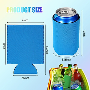 100 Pack Blank Beer Can Cooler Sleeves Soft Insulated Reusable Drink Cooler Bulk Collapsible Sublimation Can Cooler Sleeves for Wedding Party Supplies, 15 Multicolor