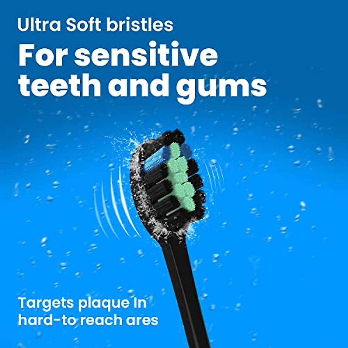 5 Pack Toothbrush Heads for YUNCHI Y7, Electric Toothbrush Replacement Heads Compatible with YUNCHI Y7 Sonic Electric Toothbrush for Adults & Kids, Black