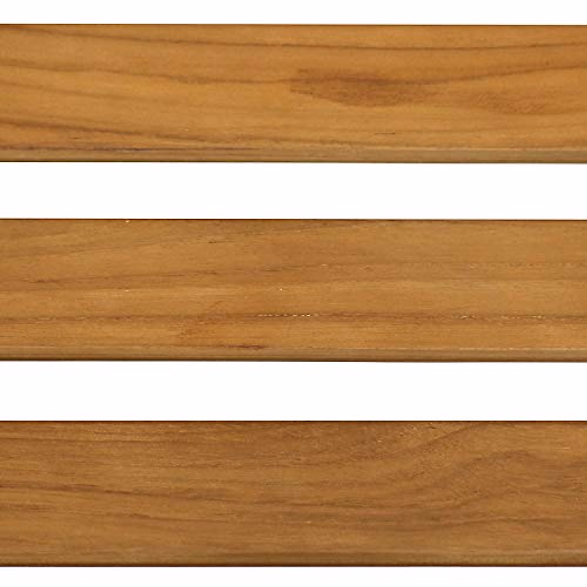 Sunnydaze Solid Teak Outdoor Bench - Light Brown Wood Stain Finish - Mission Style - 59 Inches Long - Patio, Deck, Lawn, Garden, Terrace or Backyard