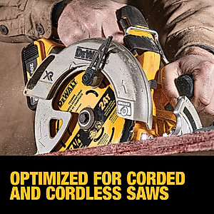 DEWALT Circular Saw Blade, 7 1/4 Inch, 24 Tooth, Wood Cutting (DWA171424B10), 10 Count (Pack of 1)