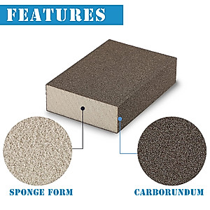8Pcs 150 Grit Sanding Blocks, Jamiikury Fine Sanding Sponge Washable and Reusable, Wet Dry Sandpaper Sponge for Wood Metal FurniturePaint and Drywall