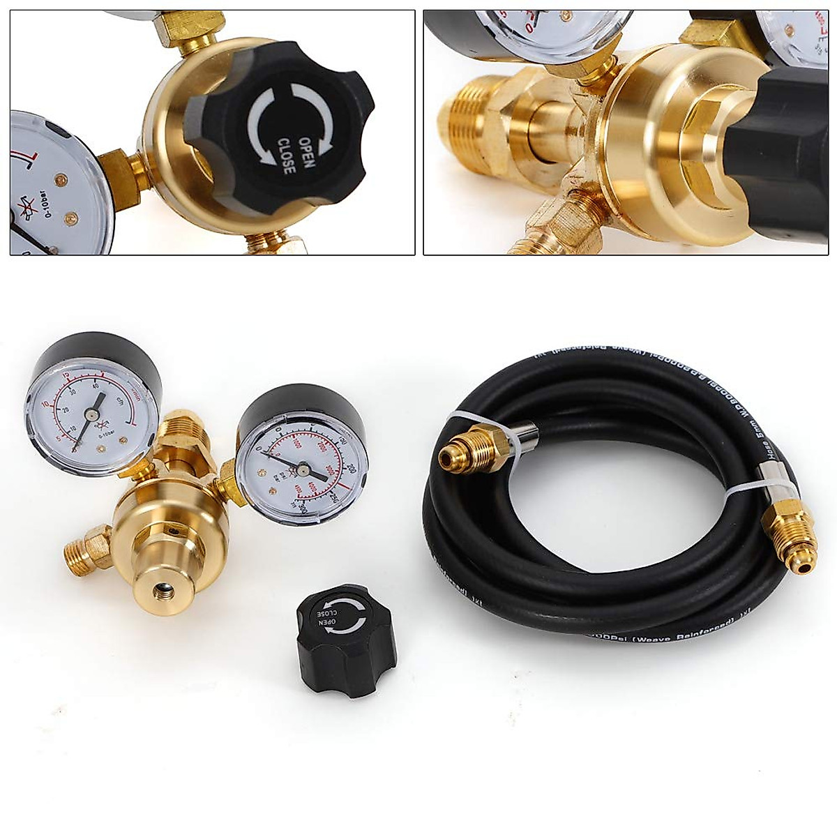 Argon CO2 MIG Welding Regulator 2 Gauge for CGA580 Miller Mig Tig Brass
