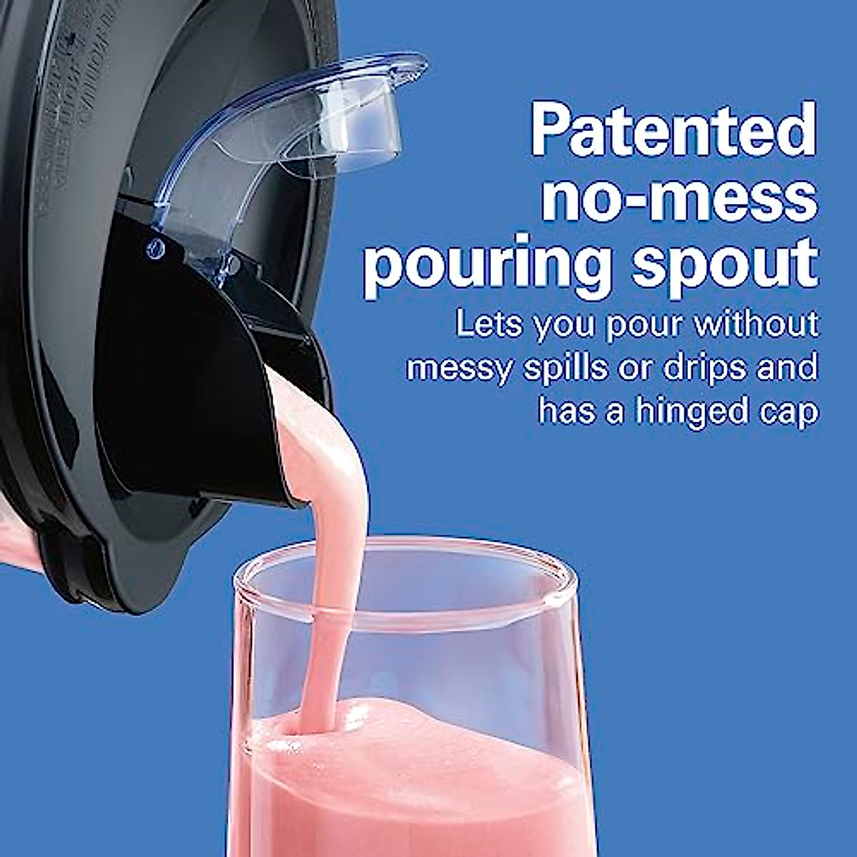 Hamilton Beach 58175 Quiet Blender for Shakes and Smoothies, Puree, Crush Stainless Steel Ice Sabre Blades, 800 Watts, Shatter-Resistant 40oz Glass Jar, Black