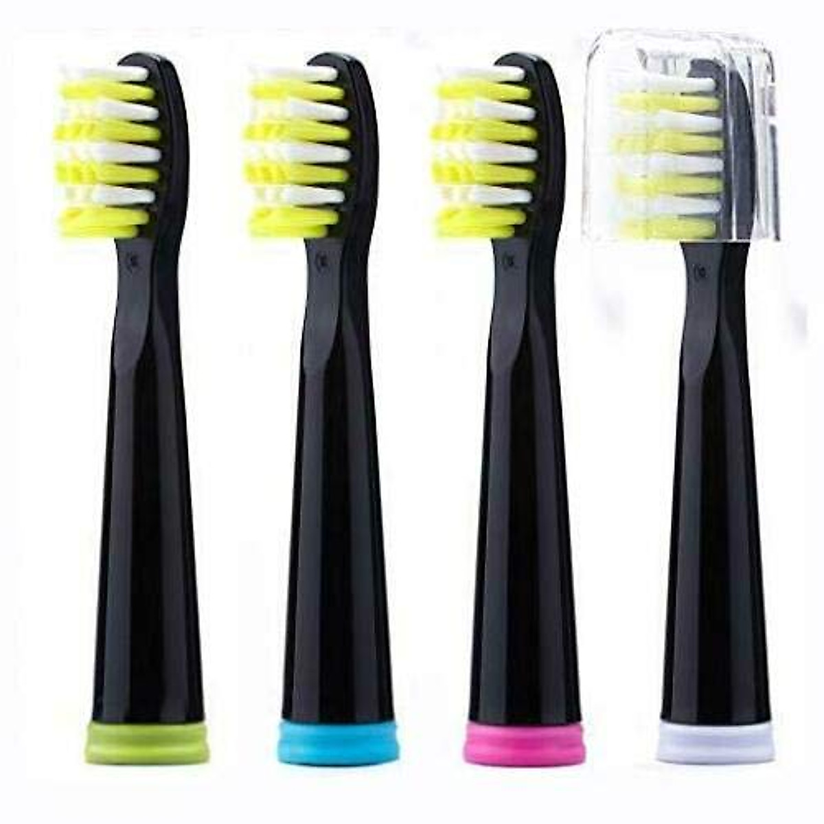 GSParts 12 pcs Replacement Hard Bristle Brush Heads For Fairywill Electric Toothbrush Black