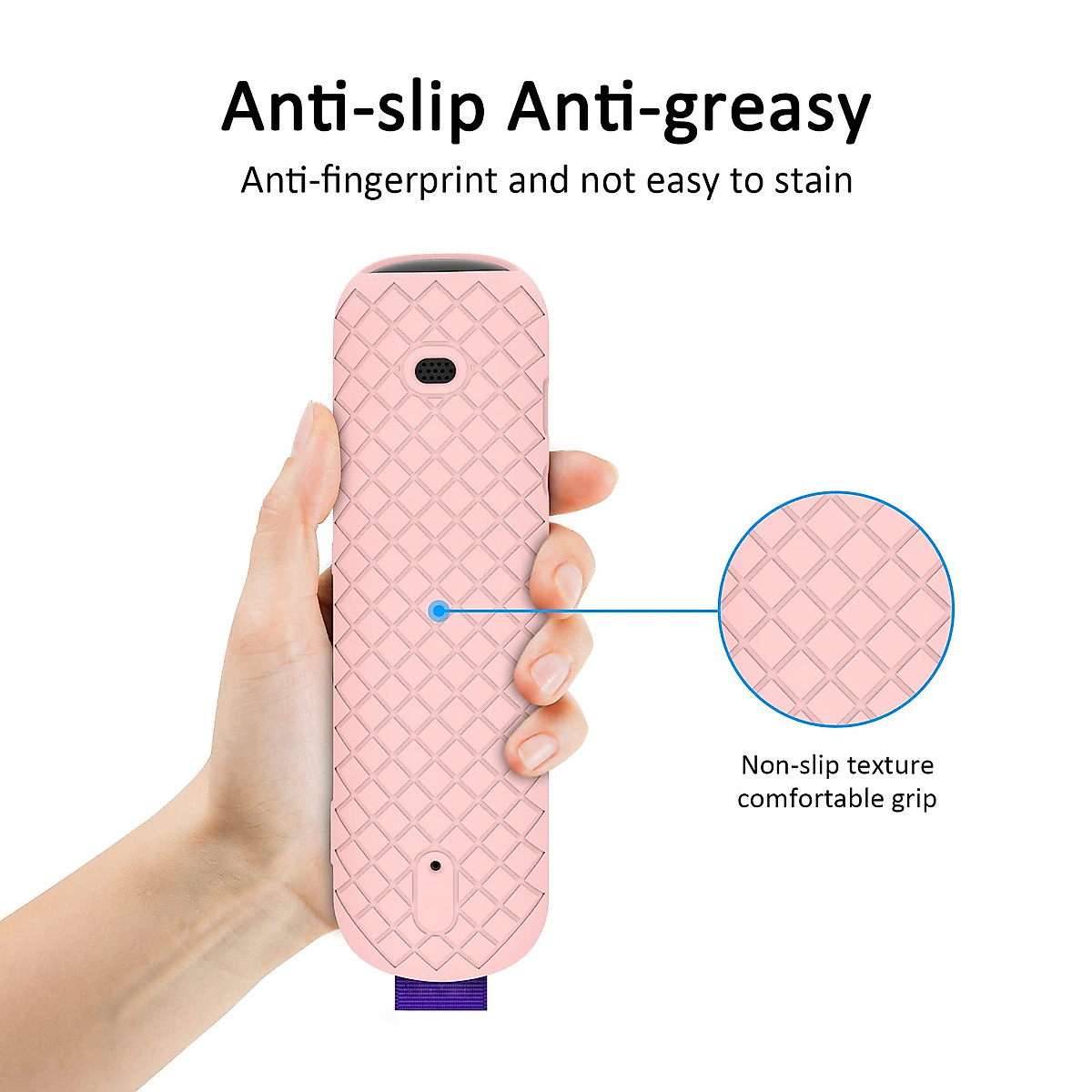 Silicone Cover for Roku Ultra 2022 Remote/Roku Voice Remote Pro 2021 Silicone Cover Case, Shockproof Durable Silicone Remote Case with Lanyard (Pink)