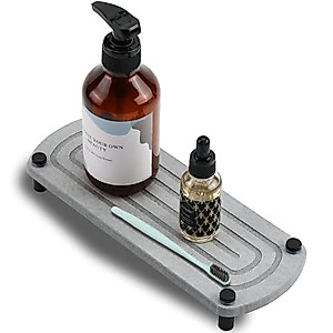Modern Home Sink Caddy Dries Instantly | Diatomaceous Earth Drying Rack | Bathroom Sink Organizer | Kitchen Sink Organizer | Rapid Drying Stone Sink Caddy | Soap Holder, Prevents Moisture Buildup