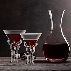 4 Pcs Octopus Martini Glass 4 oz Fun Cocktail Glasses Jellyfish Wine Glass Creative Jellyfish Glass Cup for Margarita Whiskey Drinking Glassware Kitchen Bar Party Wedding