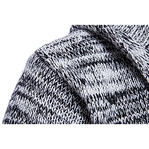 Maiyifu-GJ Men Long Knitted Cardigan Sweater Casual Lightweight Open Front Hooded Sweaters Slim Fit Knit Hoodies Sweatshirts (Grey,XX-Large)