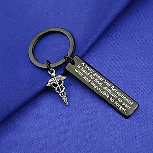 Vet Receptionist Keychain Vet Tech Gift Veterinary Assistant Vet Nurse Gift Veterinary Medicine Gift (Vet Receptionist KB), 1.18