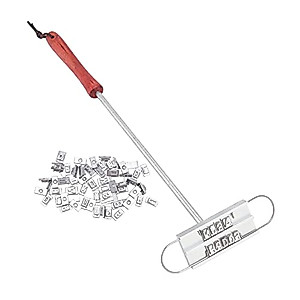 BBQ Meat Branding Iron, Stainless Steel Custom Branding Iron with Changeable Letters for Grill Steak Burger