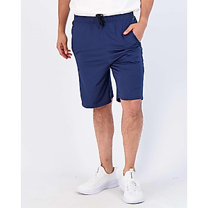 5 Pack Men’s Active Quick Dry Fit Short Pockets Athletic Running Gym Basketball Workout Activewear Sports Men, Set 9, XXL, Pack of 5