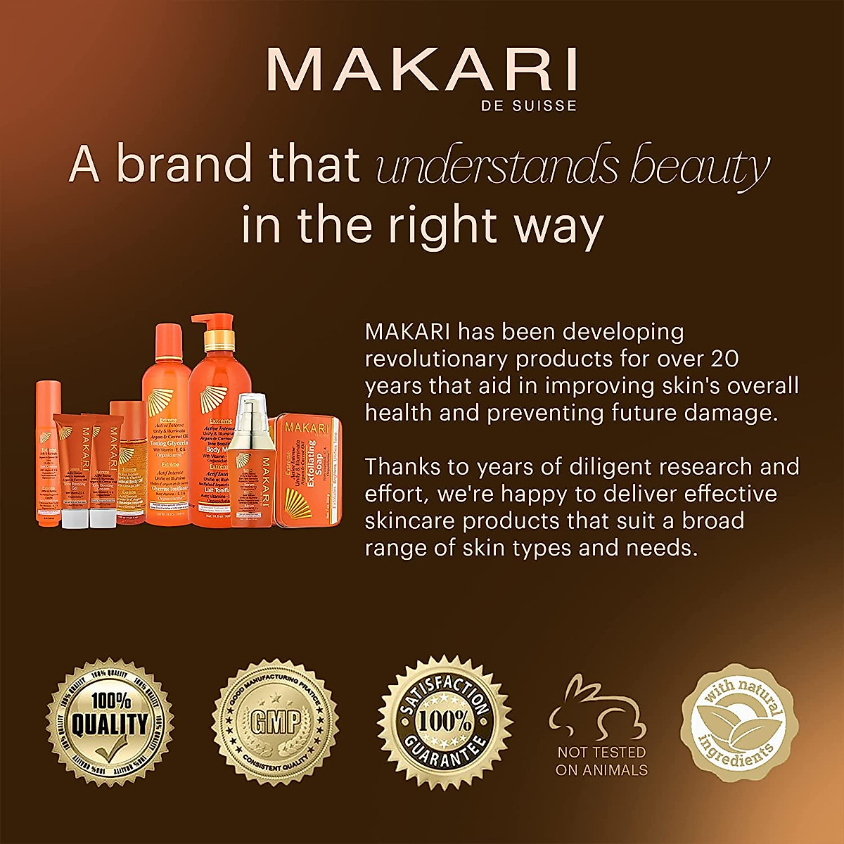 MAKARI Extreme Active Intense Argan and Carrot Oil Tone-Boosting Body Glycerin (16.8 oz) | Fades Spots & Marks | Helps Brighten Complexion | Hydrates and Softens | for All Skin Types Except Sensitive