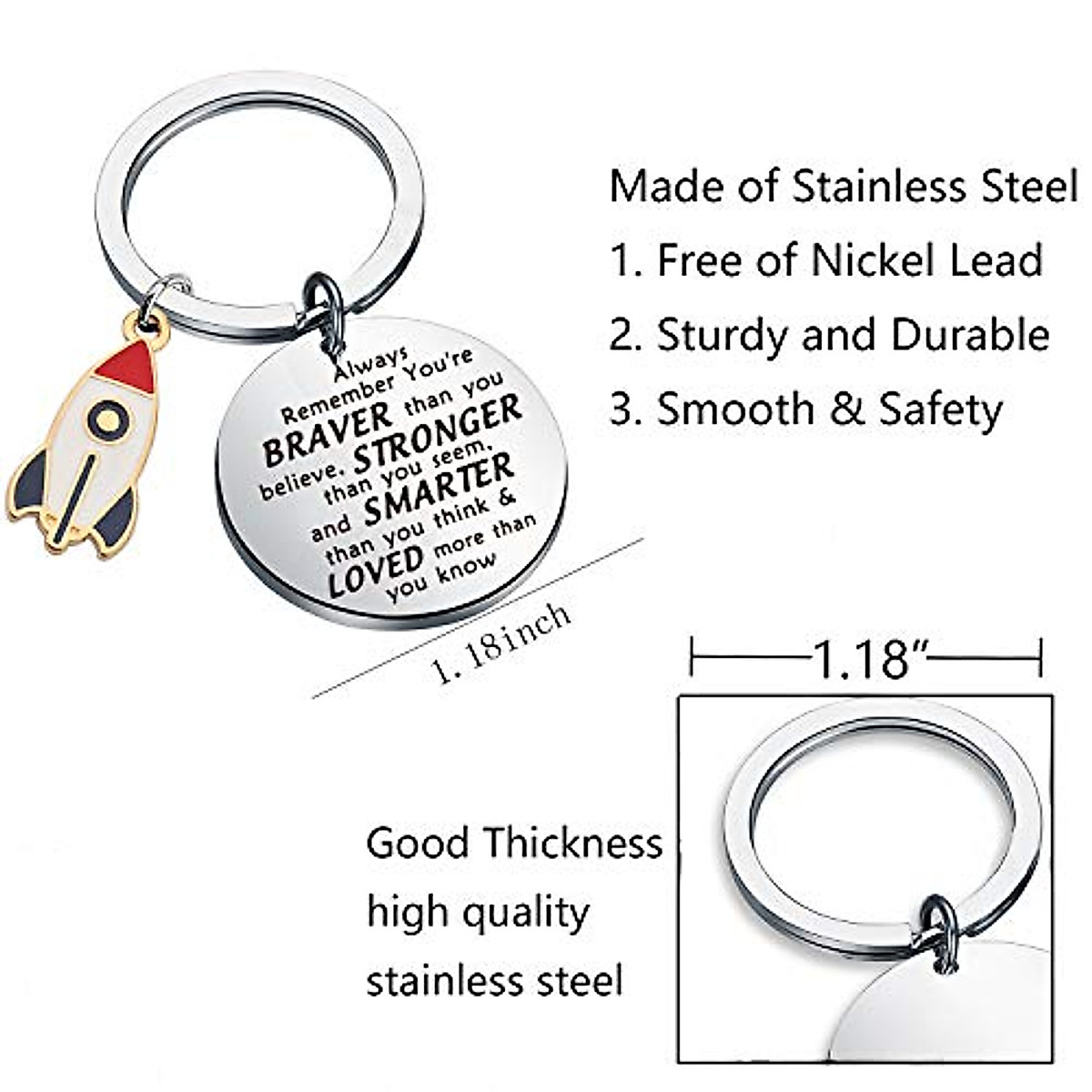 WSNANG Rocket Ship Keychain Jewelry Astronomy Astronaut Gift (keychain)