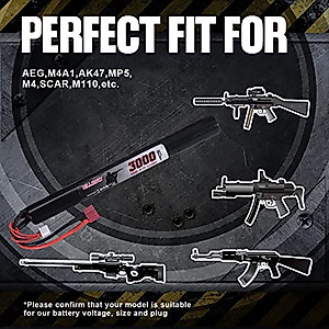 Hilldow 11.1V Airsoft Battery 3000mAh 20C Rechargeable Stick Pack Batteries High Performance Compatible with Deans/T Plug for Airsoft Guns Rifle Model