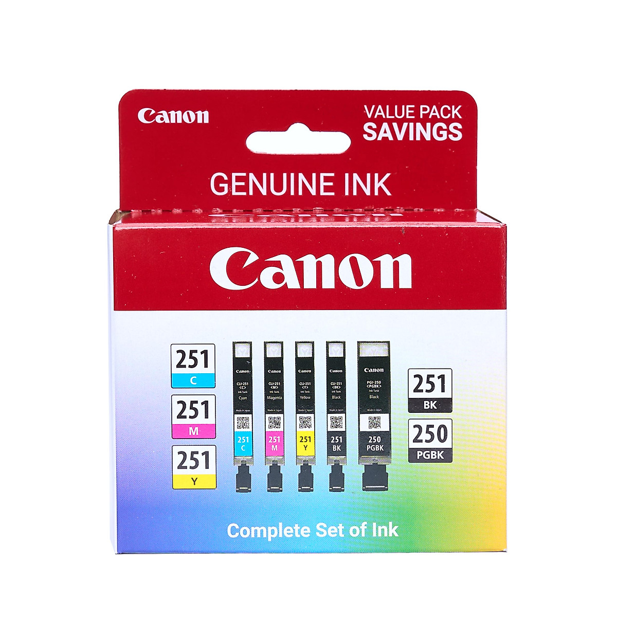 Canon PGI-250/ CLI-251 5 Color Amazon Pack