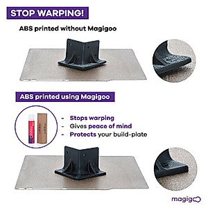 Magigoo, MO2018 3D Printer Adhesive Glue – Reduces Warping for ABS, PLA, PETG, HIPS, ASA, and TPU Filaments – Flex Plate, Glass, PEI, Buildtak, and Kapton Compatible - All-in-One Solution (4 fl. oz)