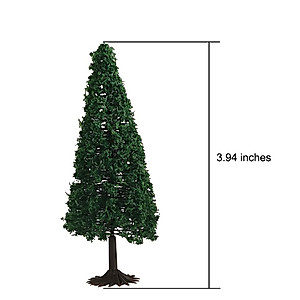 Model Trees Hobby Train Scenery Set Artificial Miniature Pine Cedar Firs Conifers Figurines Décor Toy Kit with Green Leaves and Base DIY for Moss Landscape Tunnels Buildings Decoration AnyBack 14