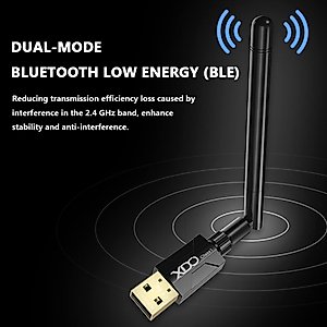 Long Range Bluetooth Adapter for PC, XDO Class 1 USB Adapter 5.1+EDR, 328FT/100M Wireless Transfer Transmitter Receiver for Bluetooth Mouse Keyboard Speakers Headphones Support Win11/10/8/7